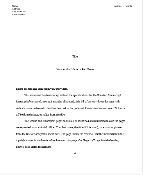 Set Up a Manuscript Template – The Write-Design
